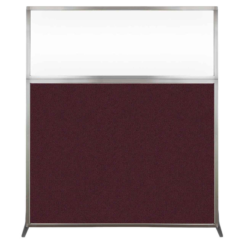 Versare 6' Tall Hush Screen Portable Partition - Clear Fluted Window | Wayfair